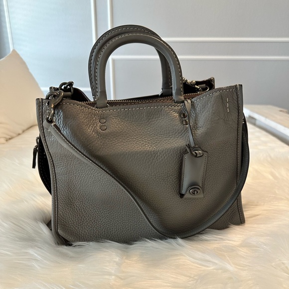 Coach | Bags | Coach Rogue Colorblock Gray Leather On The Outside With ...